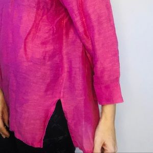 Chico's | Tops | Chicos Linen And Silk Pink Long Shirt Large 2 | Poshmark